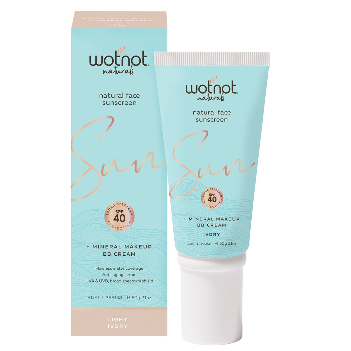 Wotnot Natural Face Sunscreen Light Ivory Spf40 60G | Healthylife