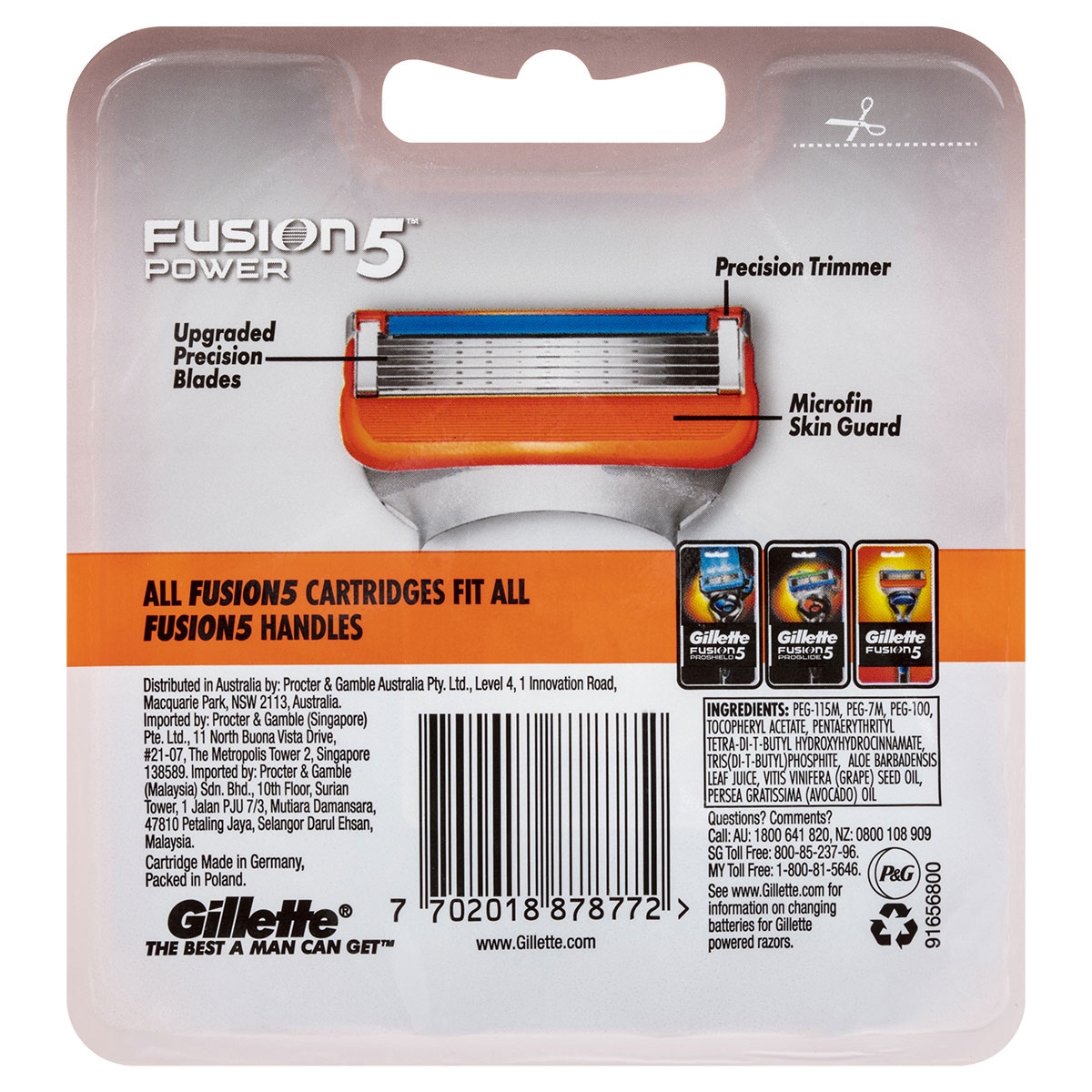 Gillette Fusion5 Power Replacement Cartridges 4 Pack