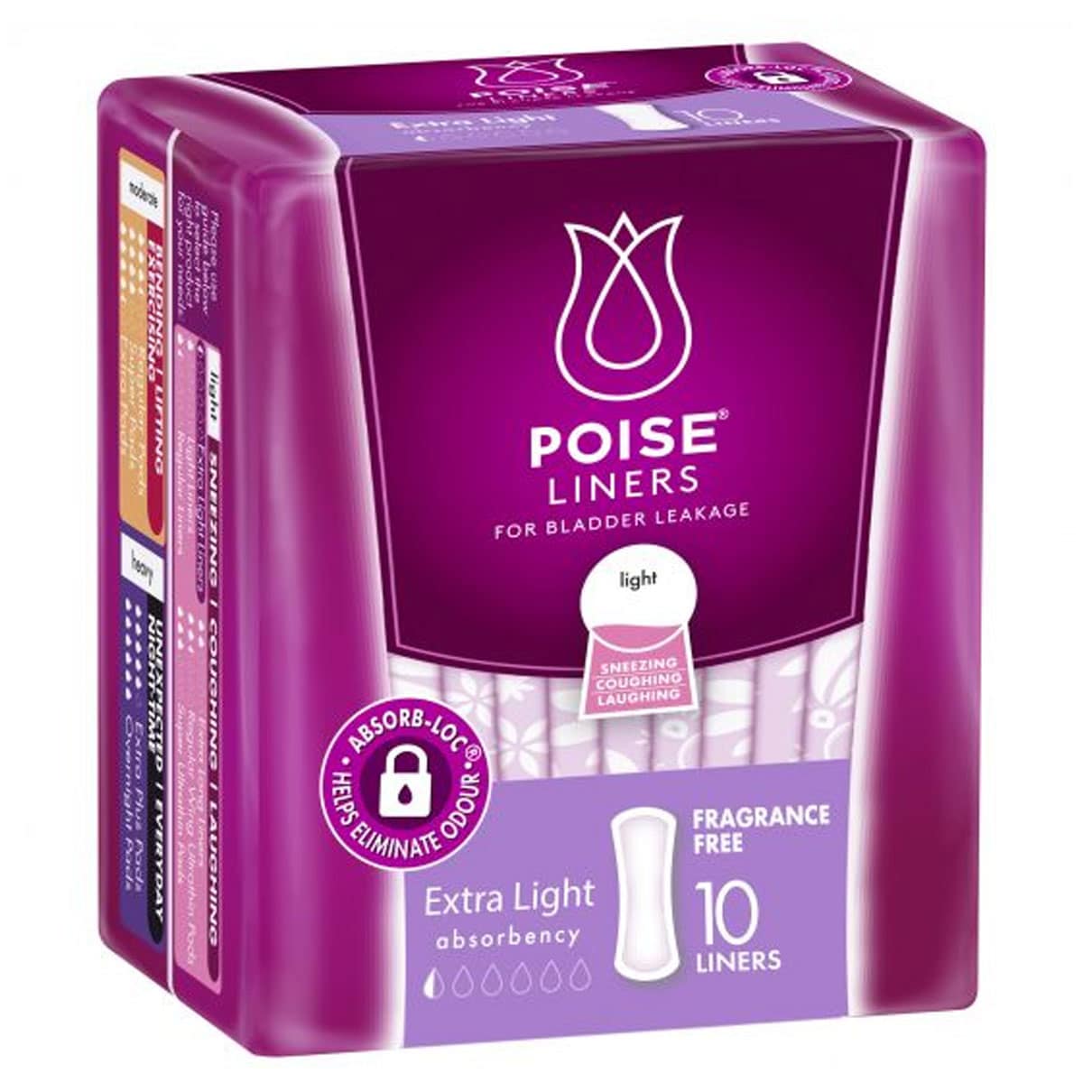 Poise Liners Extra Light 10 Pack | Healthylife