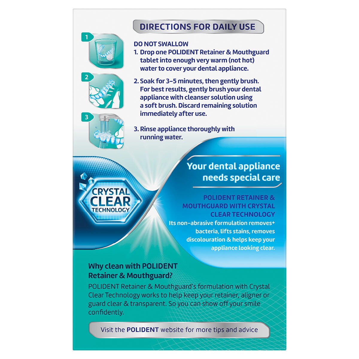 Polident Retainer & Mouthguard Cleanser 36 Tablets