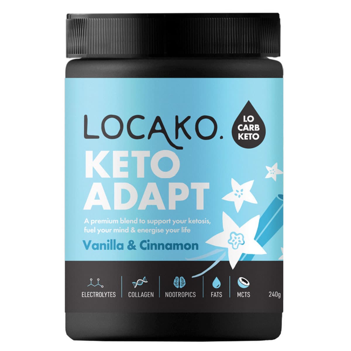Locako Keto Adapt Vanilla & Cinnamon 240g | Healthylife