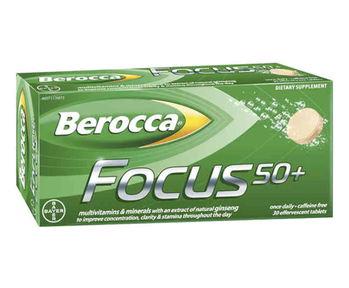BEROCCA FOCUS 50+ 30 EFFERVESCENT TABLETS | Healthylife