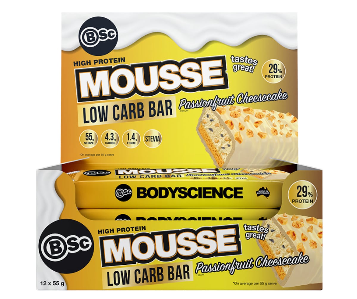 BSc Body Science High Protein Low Carb Mousse Bar Passionfruit ...