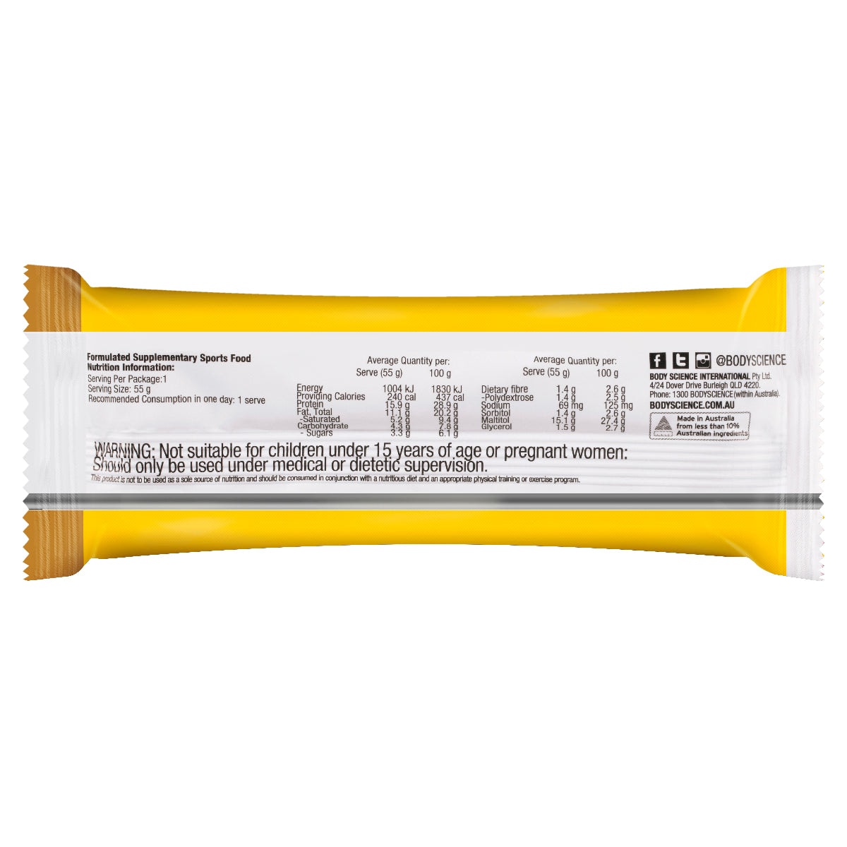 BSc Body Science High Protein Low Carb Mousse Bar Passionfruit ...