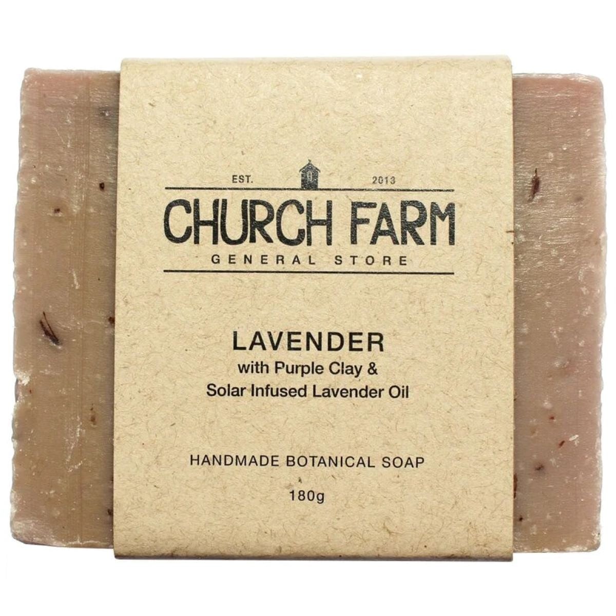Church Farm Lavender & Purple Clay Soap 180g | Healthylife