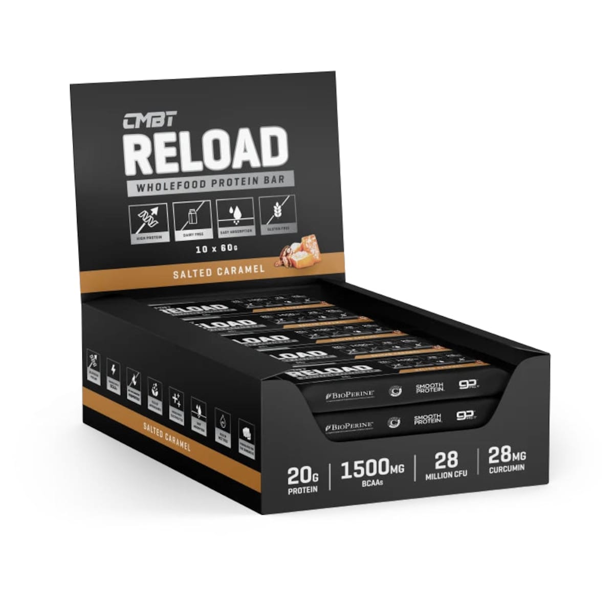 CMBT Reload Protein Bars Salted Caramel 10 x 60g | Healthylife