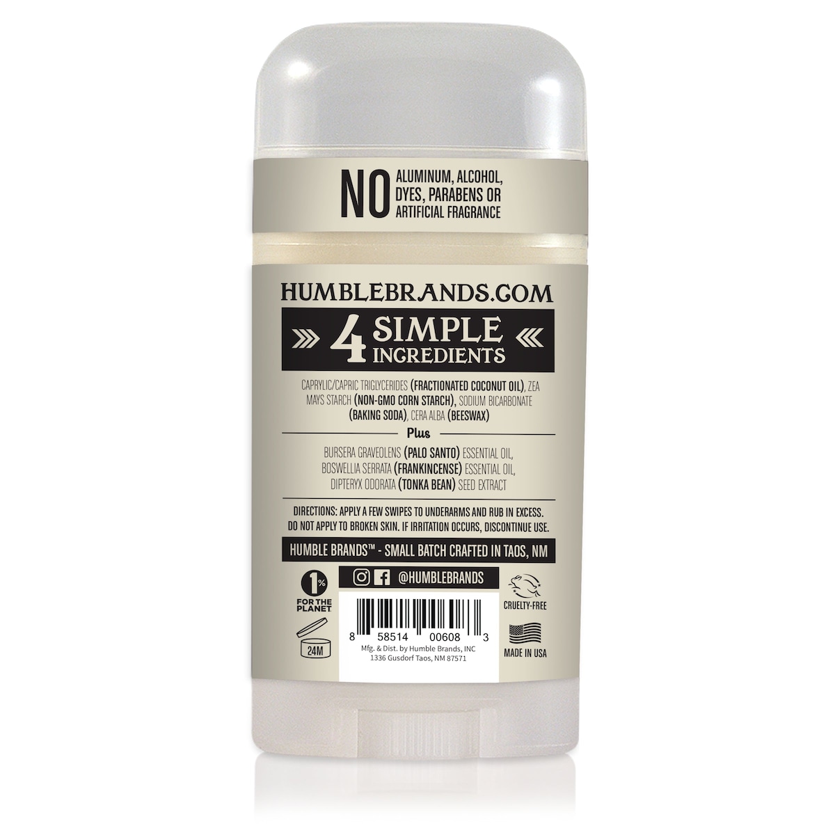 Humble Brands Original Formula Deodorant Palo Santo and Frankincense 70g