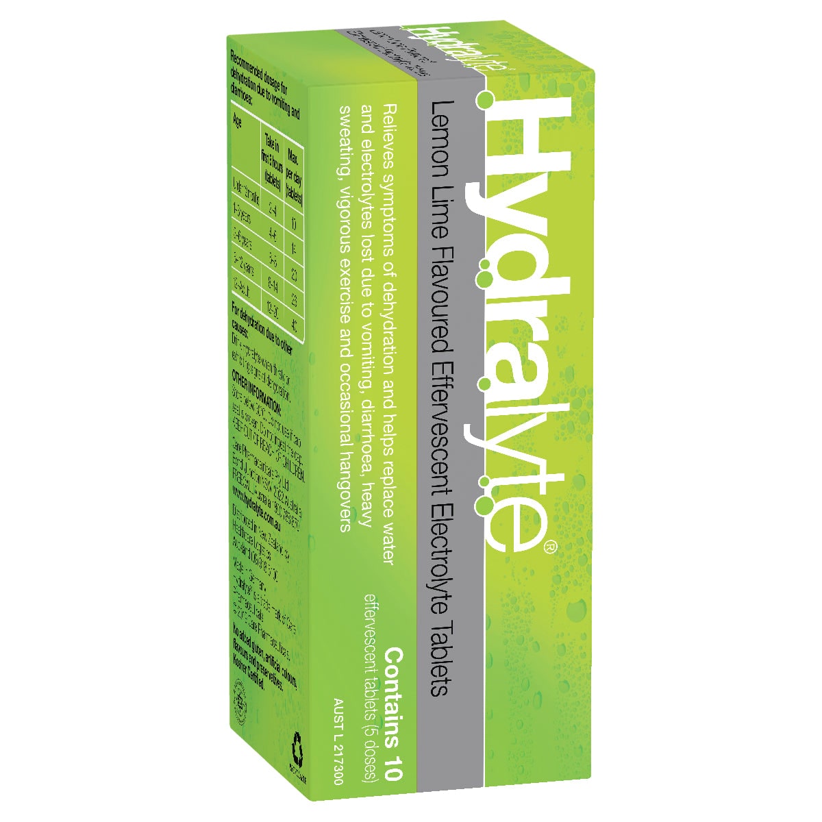 Hydralyte Effervescent Electrolyte Tablets Lemon Lime 10 Pack