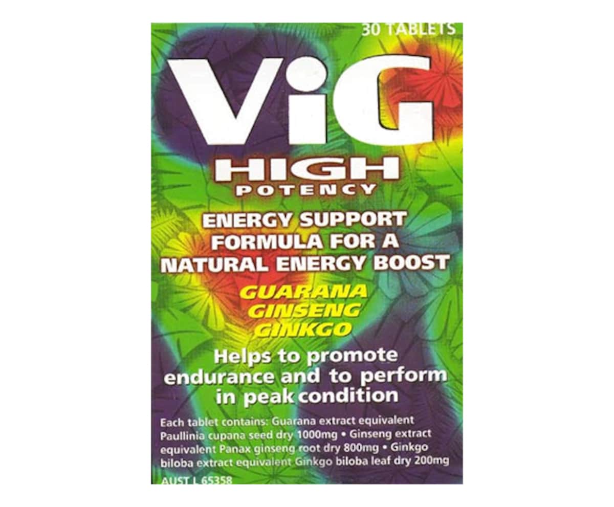 Vig High Potency Guarana Ginseng Gingko 30 Tablets | Healthylife