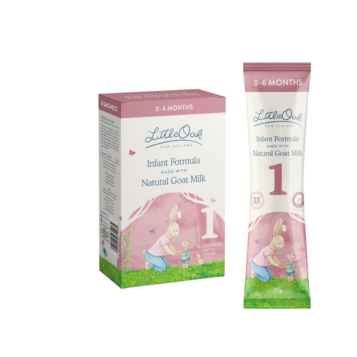 LittleOak Goat's Milk Infant Formula Sachets Stage 1 - 6 x 30g