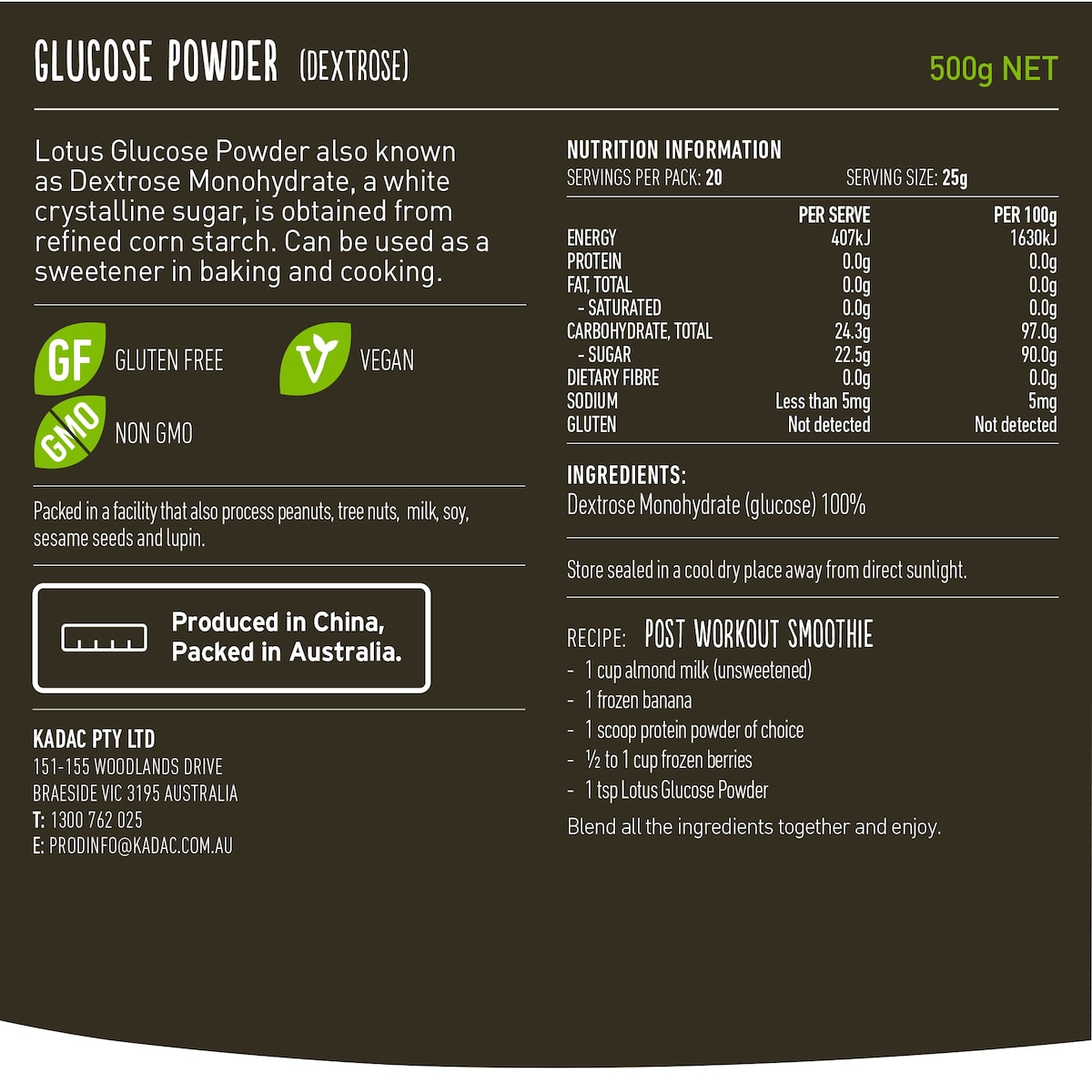 Lotus Glucose Powder (Dextrose) 500g