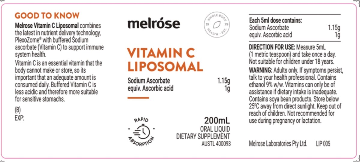 Melrose Liposomal Vitamin C Oral Liquid 200mL