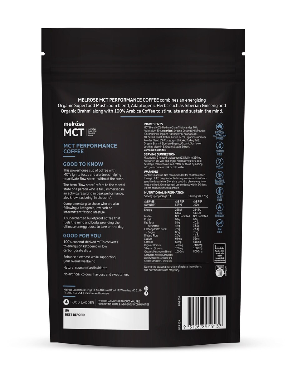 Melrose MCT Performance Coffee 175g