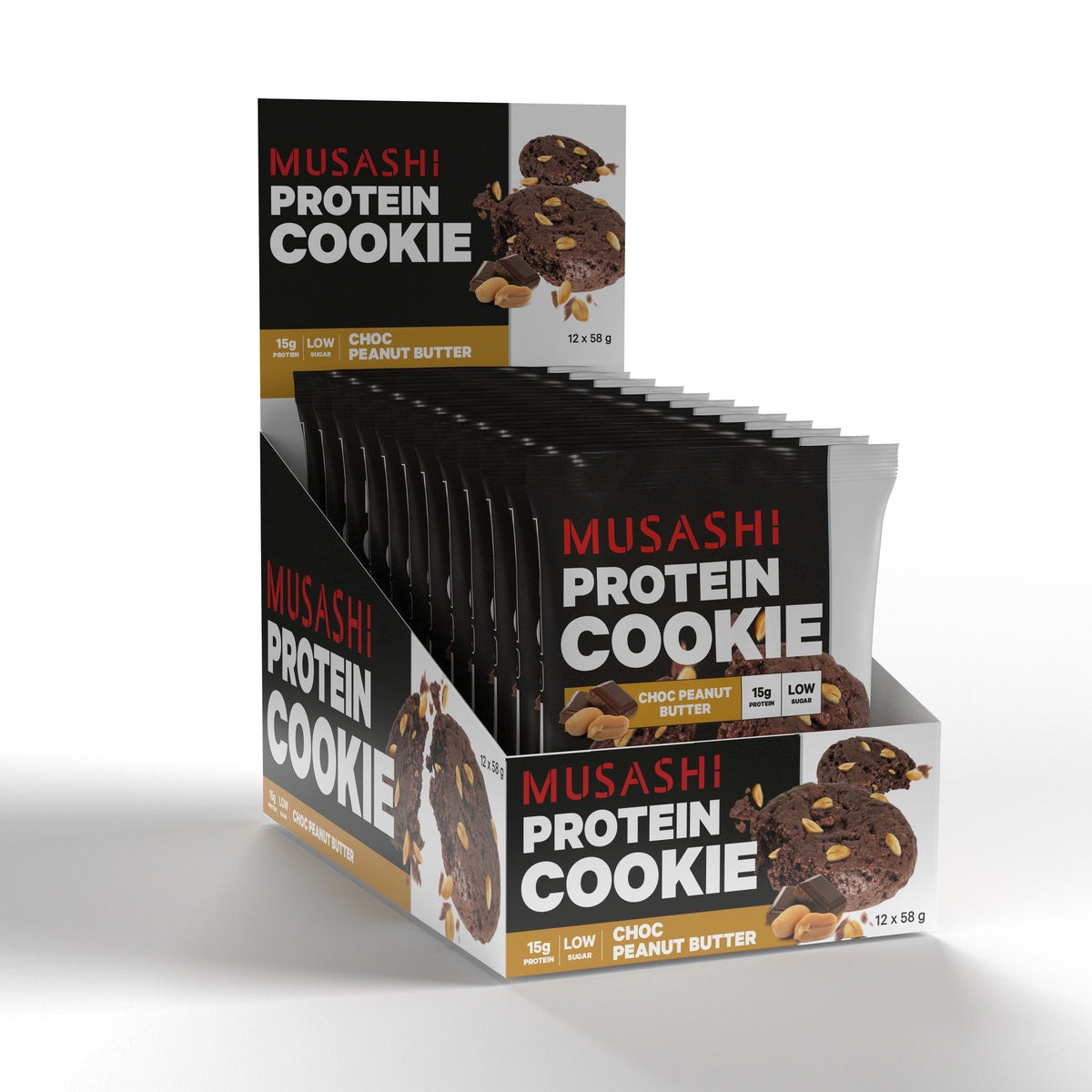 Musashi Choc Peanut Butter Protein Cookie 12 x 58g | Healthylife