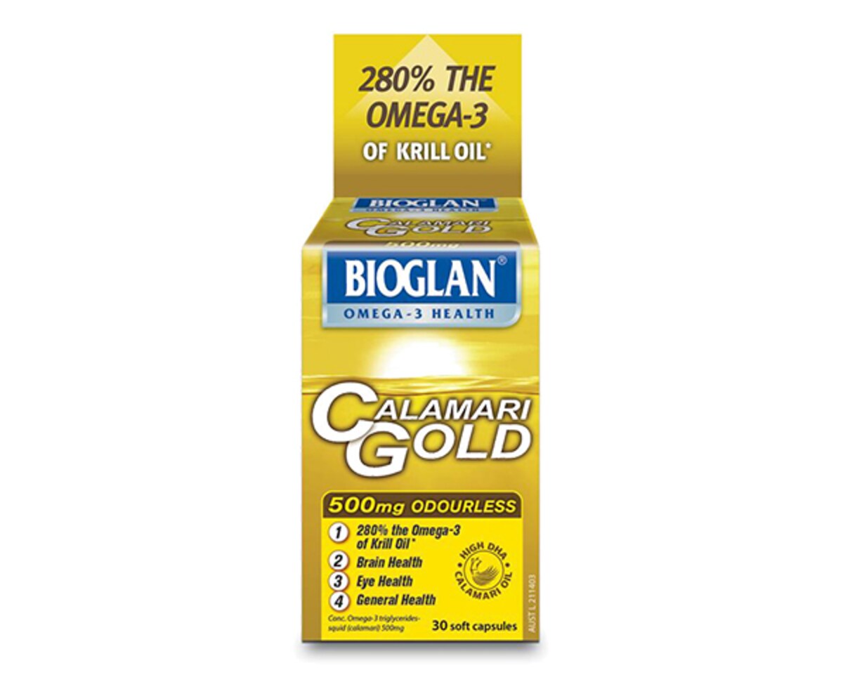 BIOGLAN CALAMARI GOLD CALAMARI OIL 500MG 30 CAPSULES | Healthylife