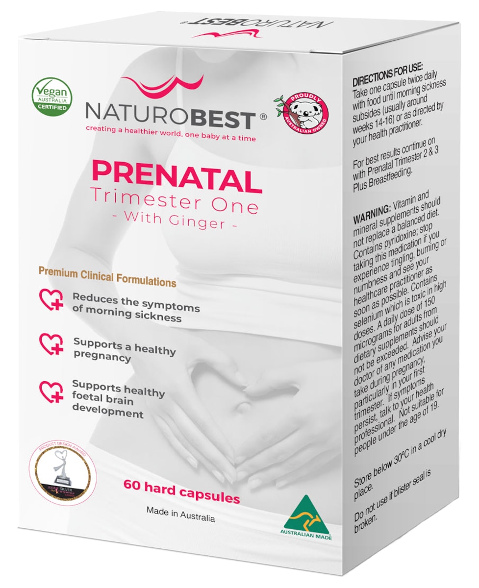 NaturoBest Prenatal Trimester One with Ginger 60 Capsules