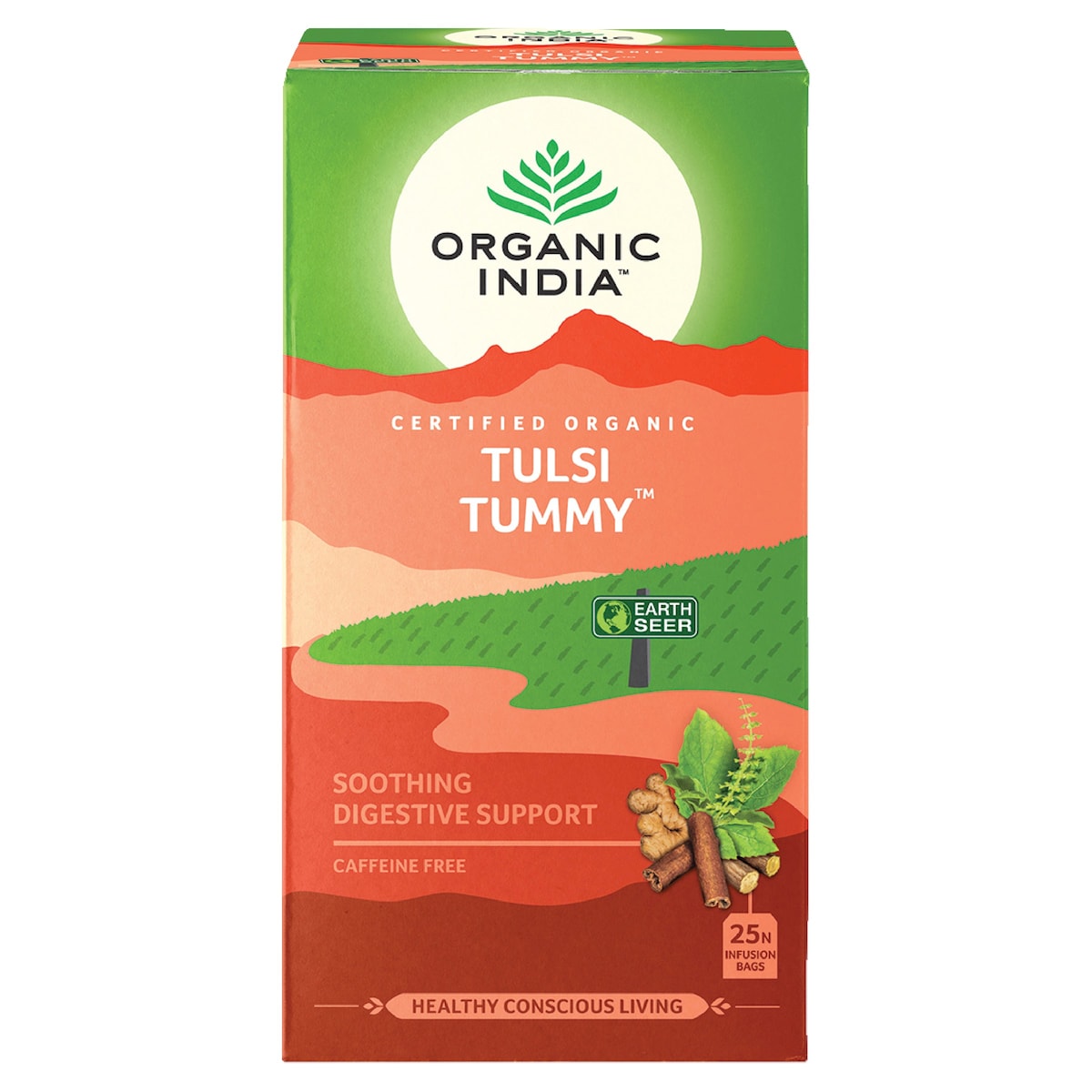 Organic India Wellness Tea Tulsi Tummy 25 Tea Bags | Healthylife