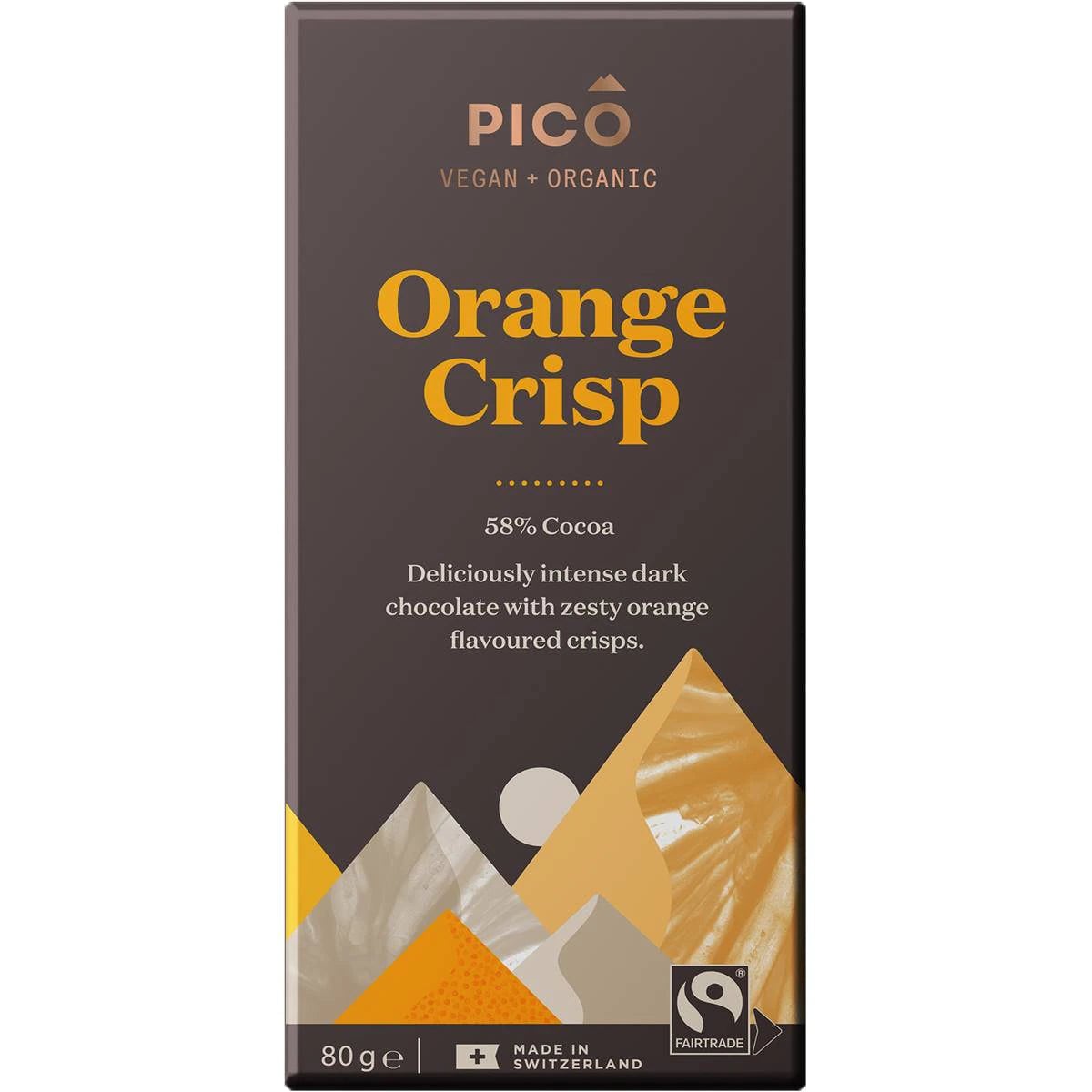 Pico Organic Chocolate Orange Crisp 80g | Healthylife