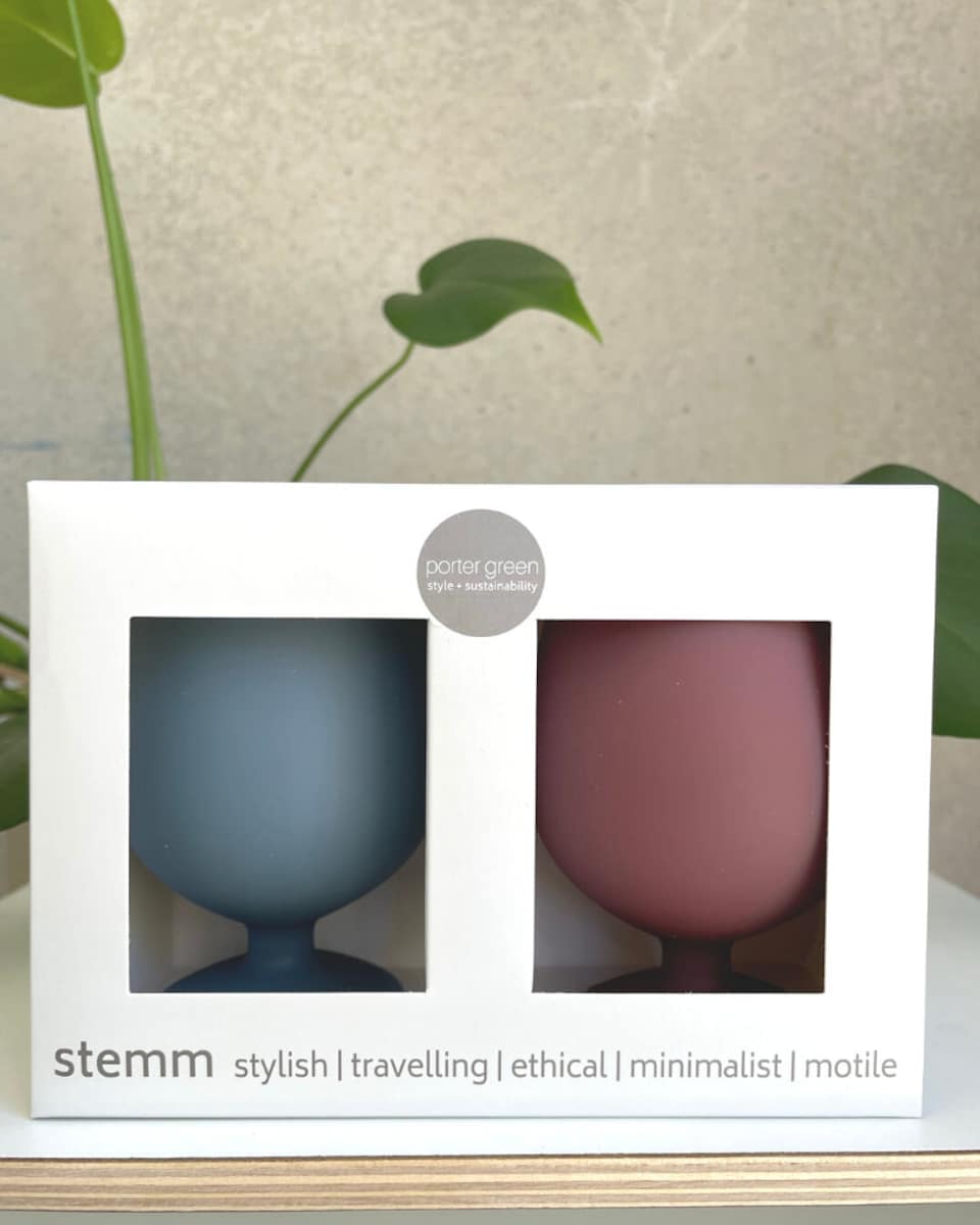 Porter Green Stemm Unbreakable Silicone Wine Glass Set Falkirk 2x250ml