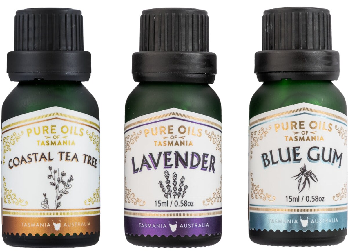 Pure Oils of Tasmania Triple Pure Oil Gift Set Blue Gum Lavender + Tea Tree