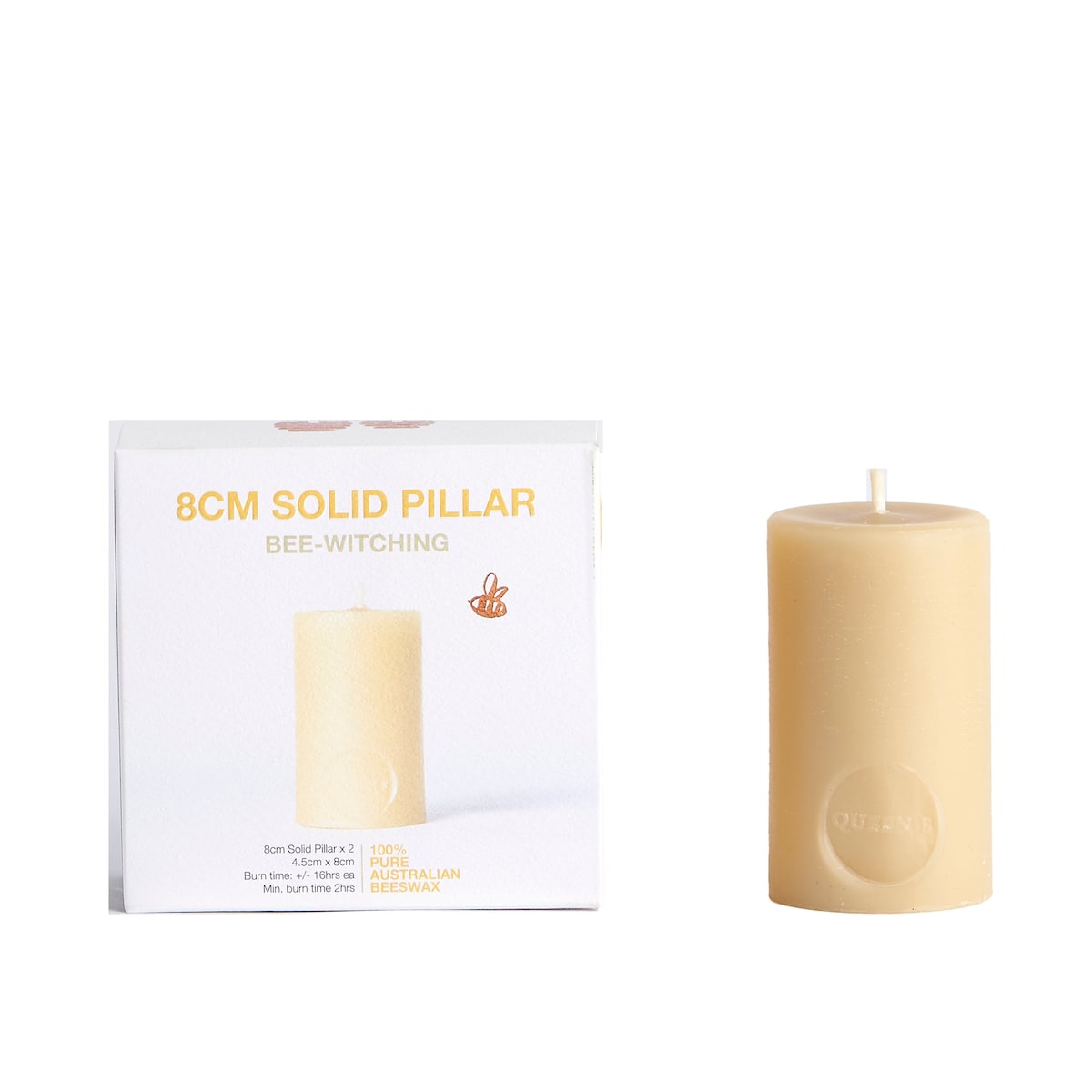 Queen B 8Cm Solid Pillar Candle | Healthylife