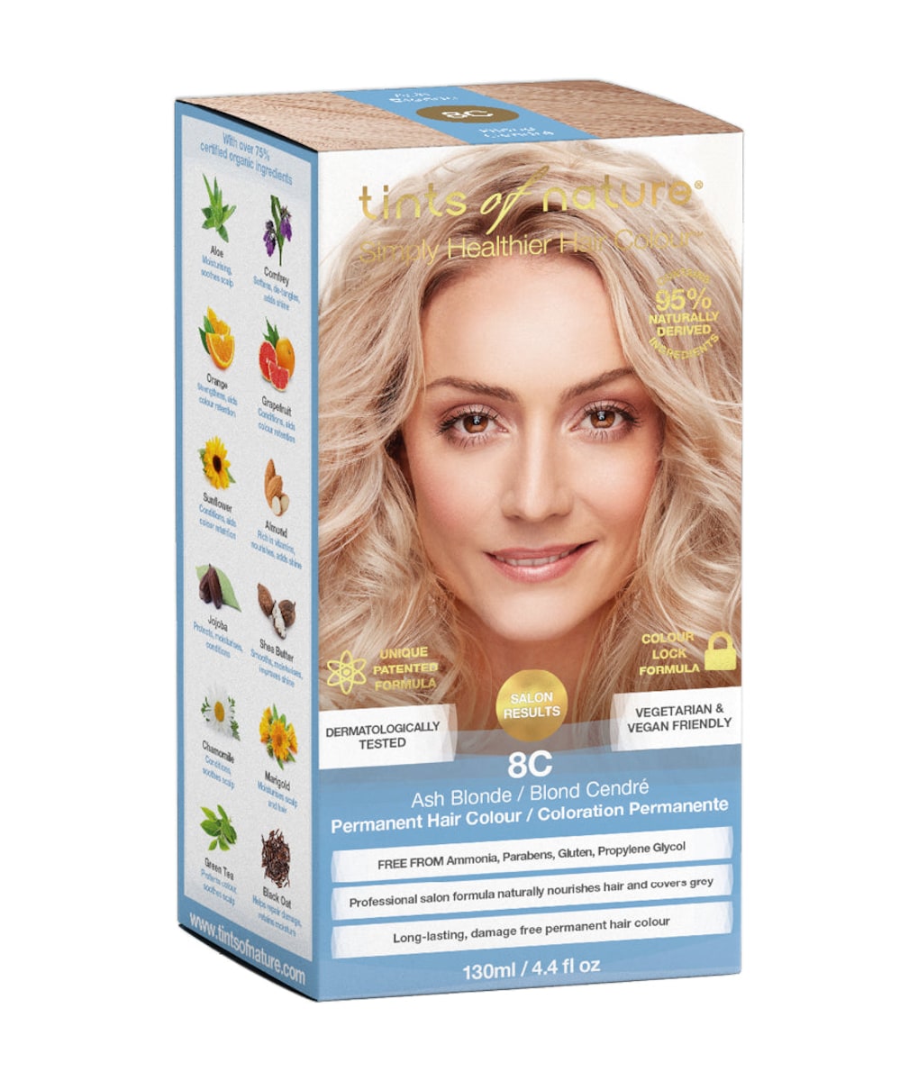 Tints of Nature 8C Ash Blonde Permanent Hair Colour 130ml