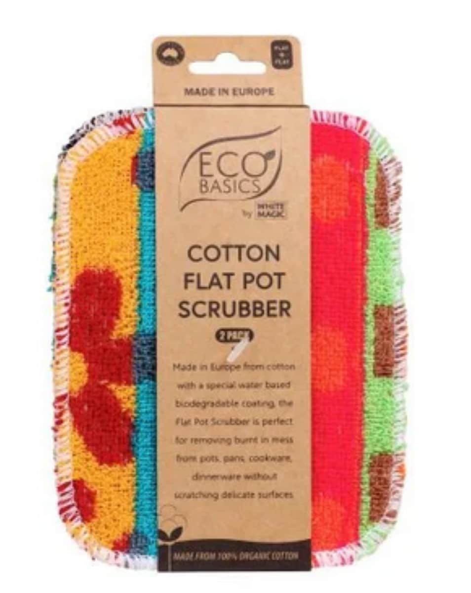 White Magic Eco Basics Flat Pot Scrubber 2Pk | Healthylife