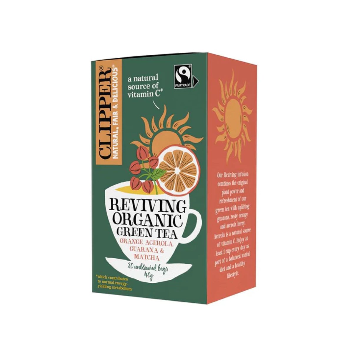 Clipper Reviving Organic Green Tea 20 Tea Bags | Healthylife