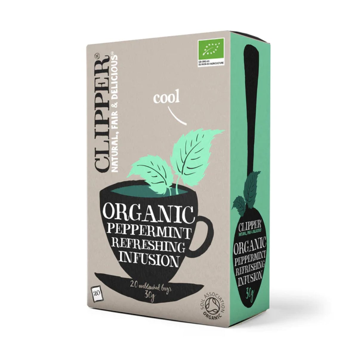Clipper Organic Peppermint Refreshing Infusion Tea 20 Tea Bags ...