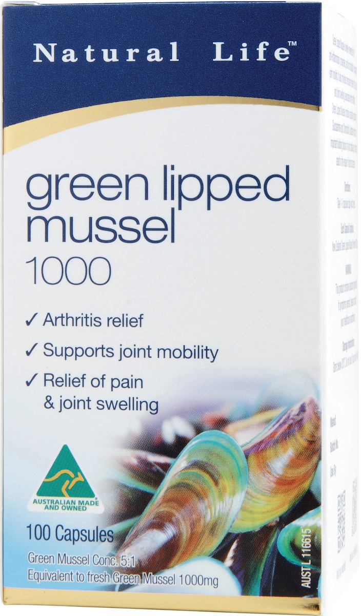 Natural Life Green Lipped Mussel 750mg 100 Capsules