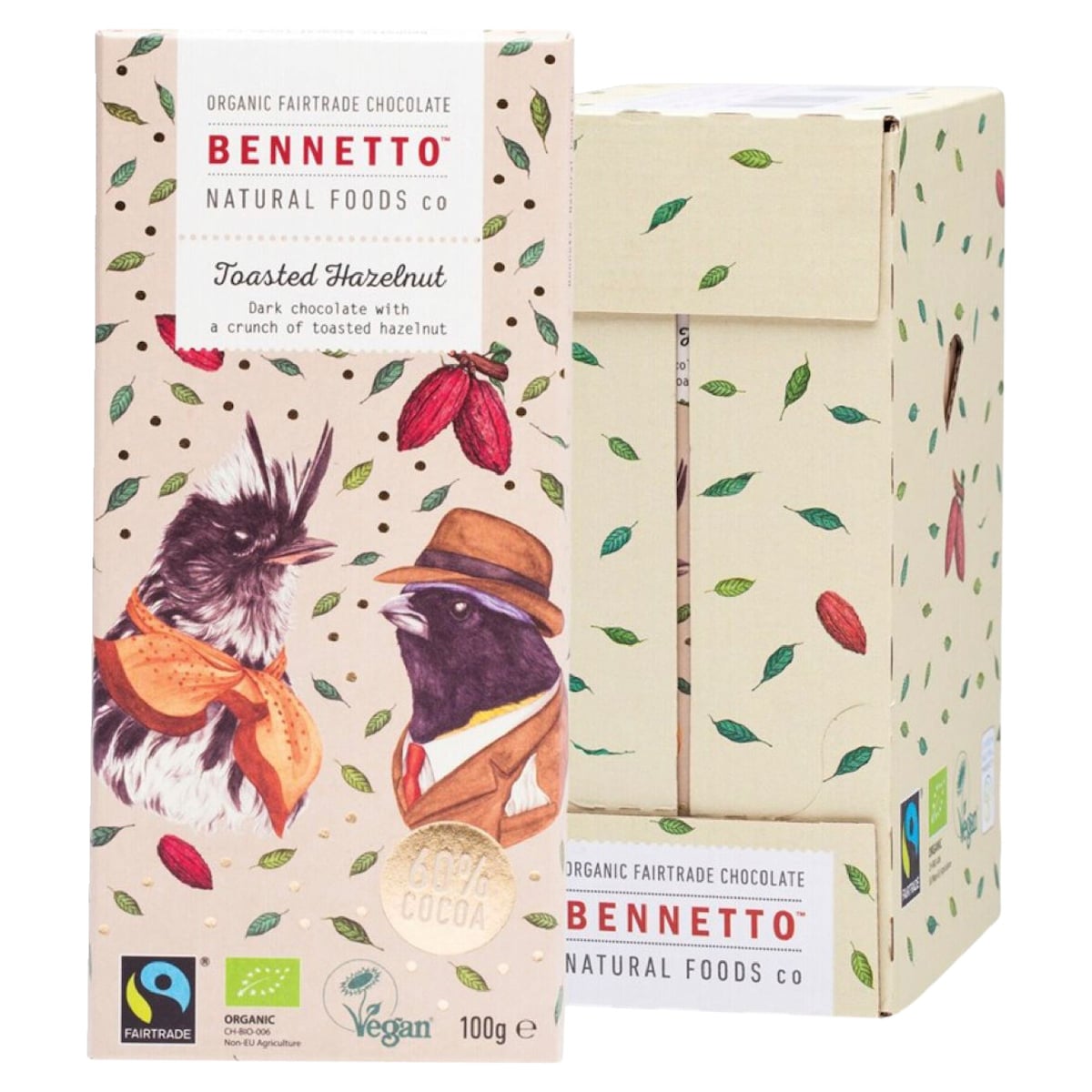 Bennetto Organic Dark Chocolate Toasted Hazelnut 100g | Healthylife