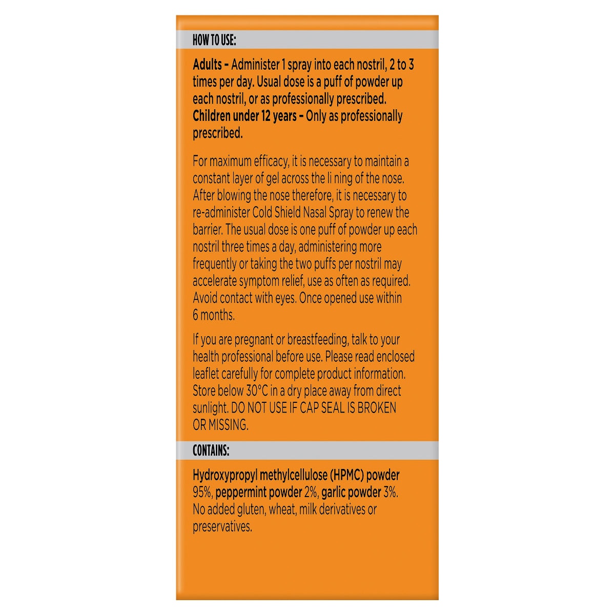 Blackmores Cold Shield Nasal Spray 200Dos