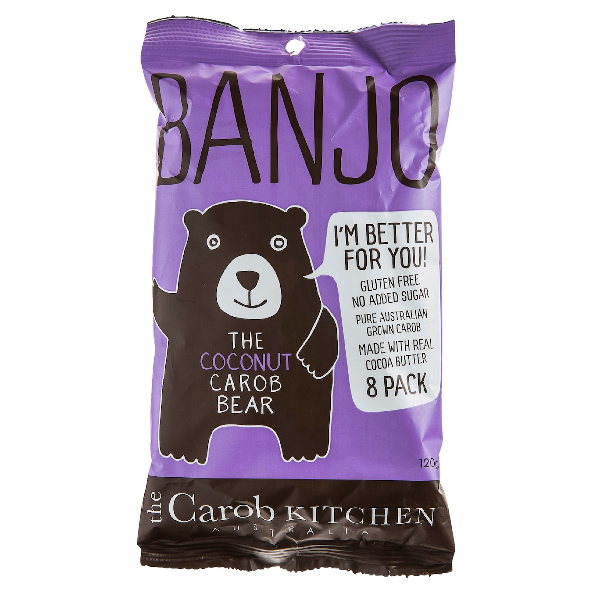 The Carob Kitchen Banjo Bear Coconut 8 x 120g | Healthylife