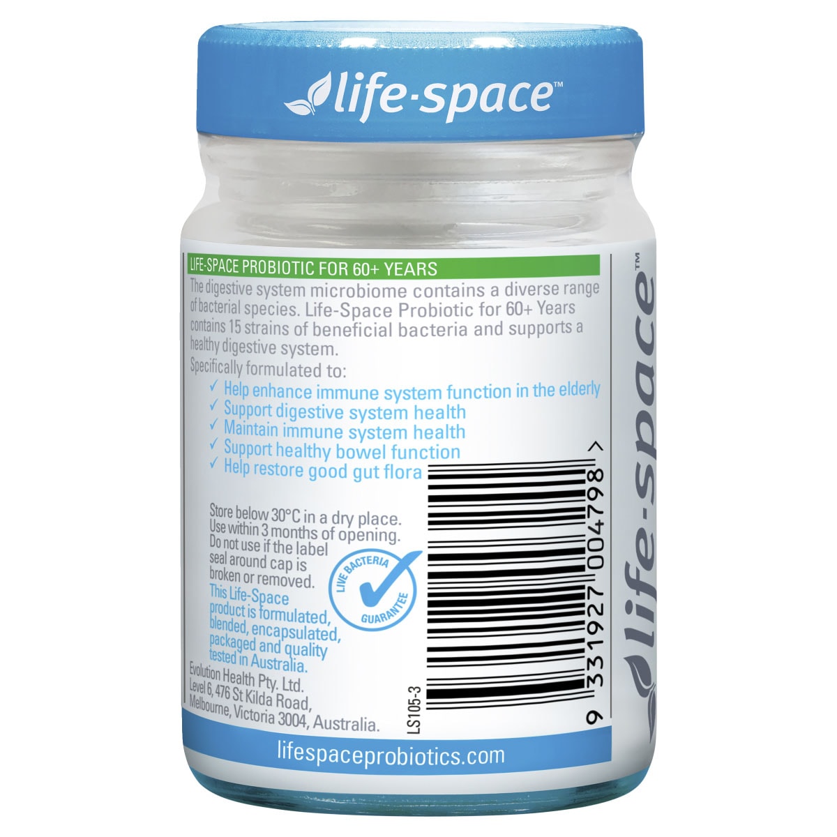 Life-Space Probiotic 60+ 40 Capsules