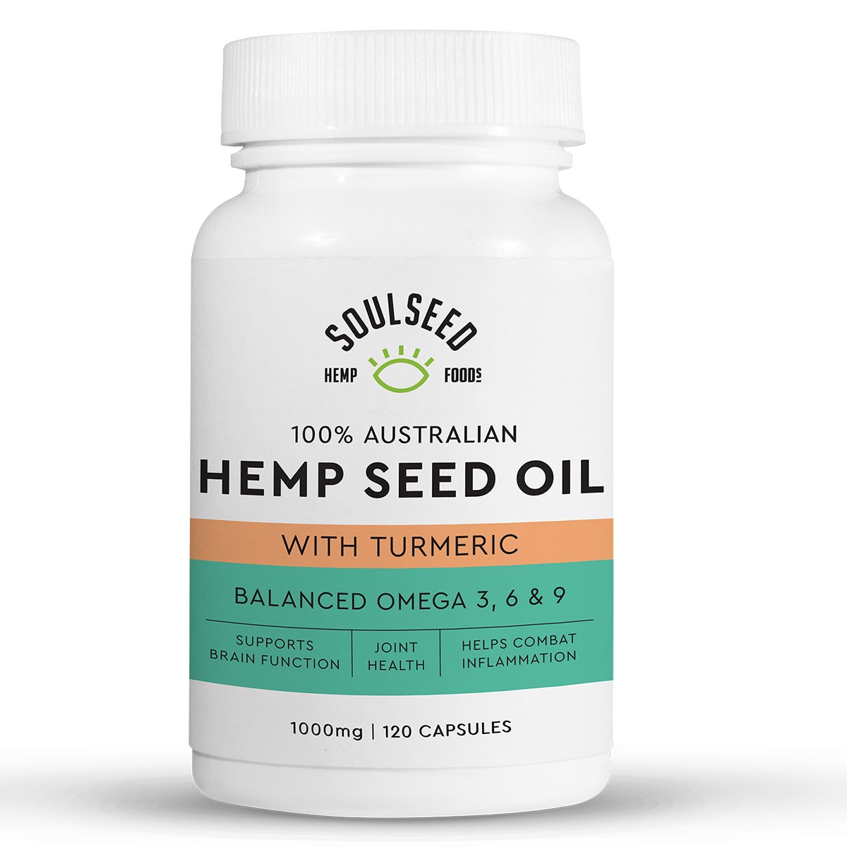 Soul Seed Hemp Seed Oil with Turmeric 120 Capsules | Healthylife