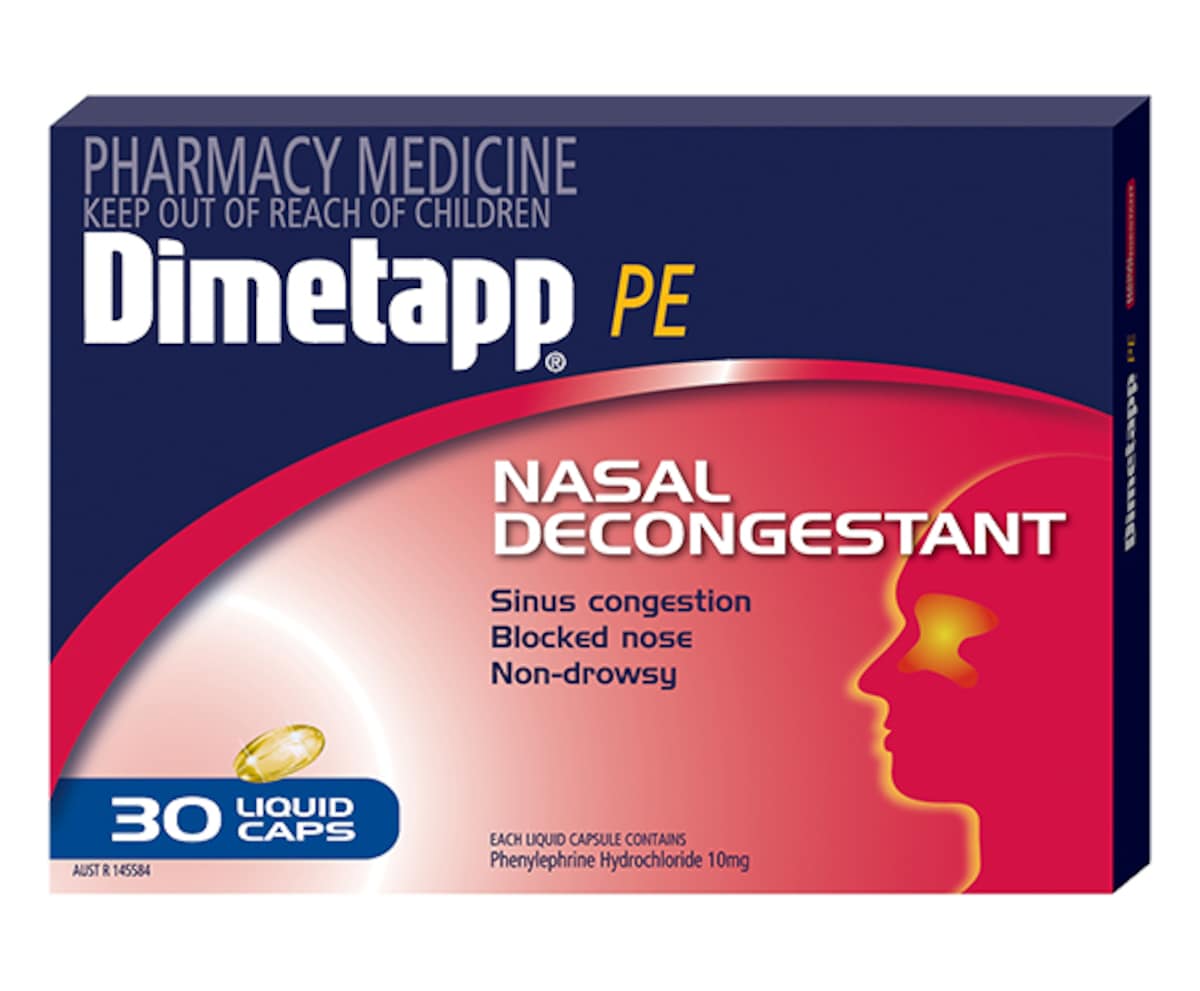 Dimetapp Pe Nasal Decongestant 30 Capsules | Healthylife