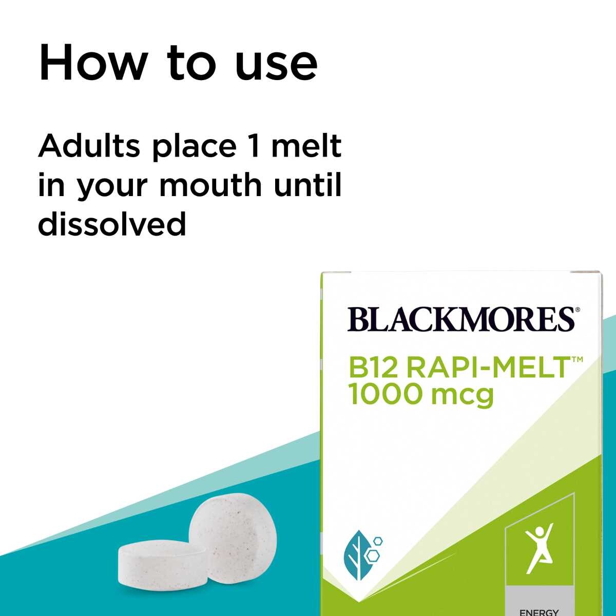 Blackmores B12 Rapi-Melt 1000mcg 60 Melts