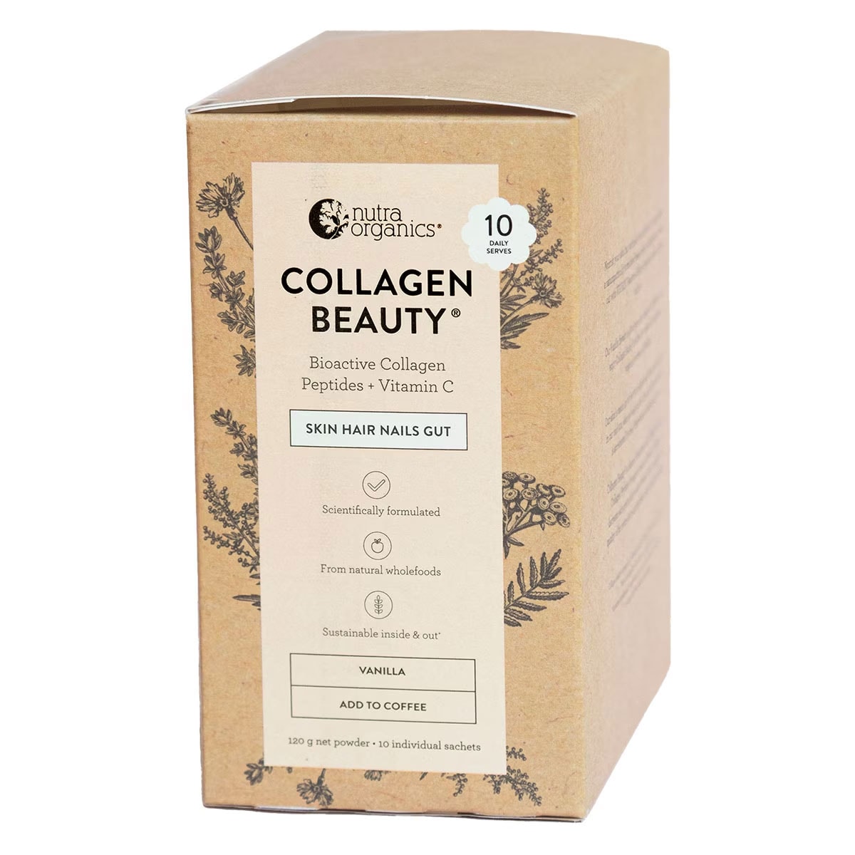 Nutra Organics Collagen Beauty Vanilla 10 x 12g | Healthylife