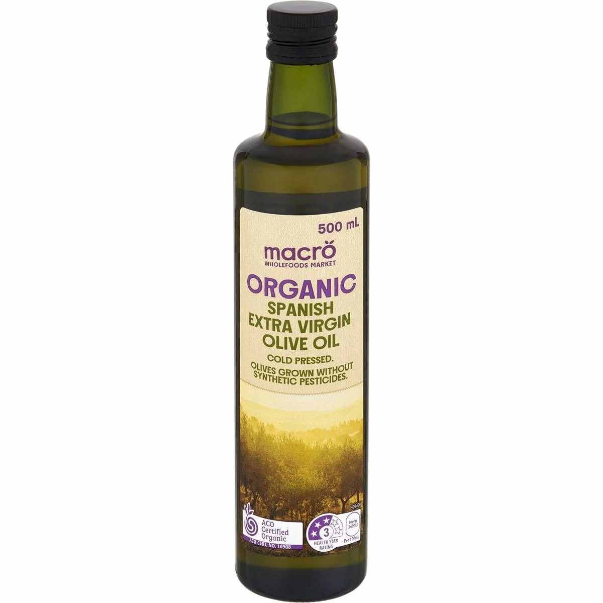 Macro Organic Spanish Extra Virgin Oil Olive 500ml