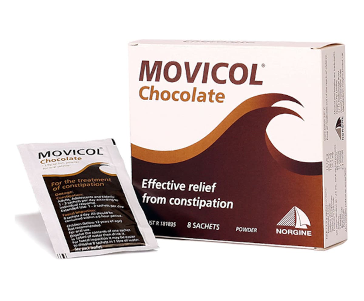 Movicol Constipation Relief Chocolated Flavoured 8 Pack Sachets ...