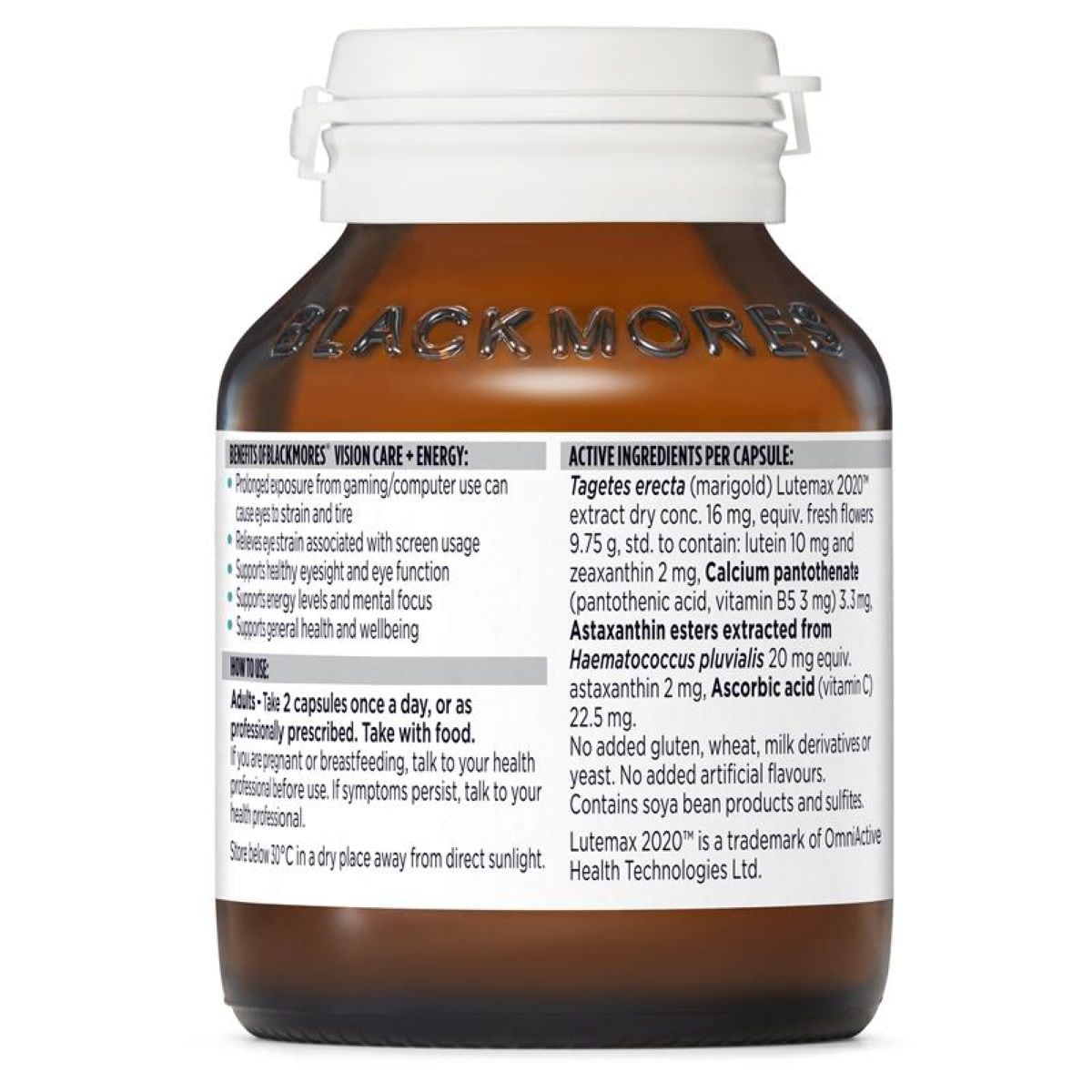 Blackmores Vision Care + Energy 60 Capsules