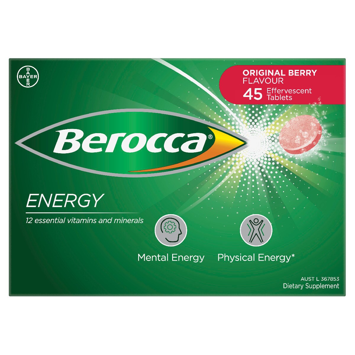 Berocca Effervescent Tablets Original Berry 75 Tablets
