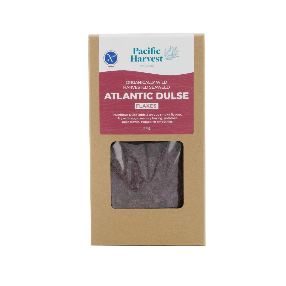 Pacific Harvest Atlantic Dulse Seaweed Flakes 80g
