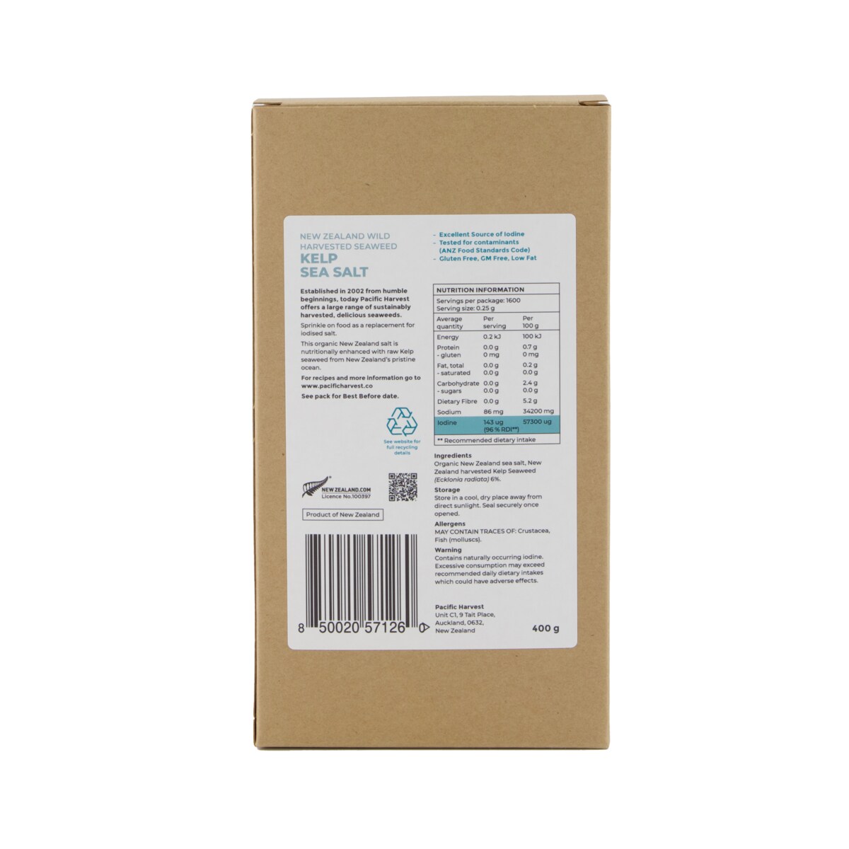 Pacific Harvest Kelp Salt Naturally Iodised 400g