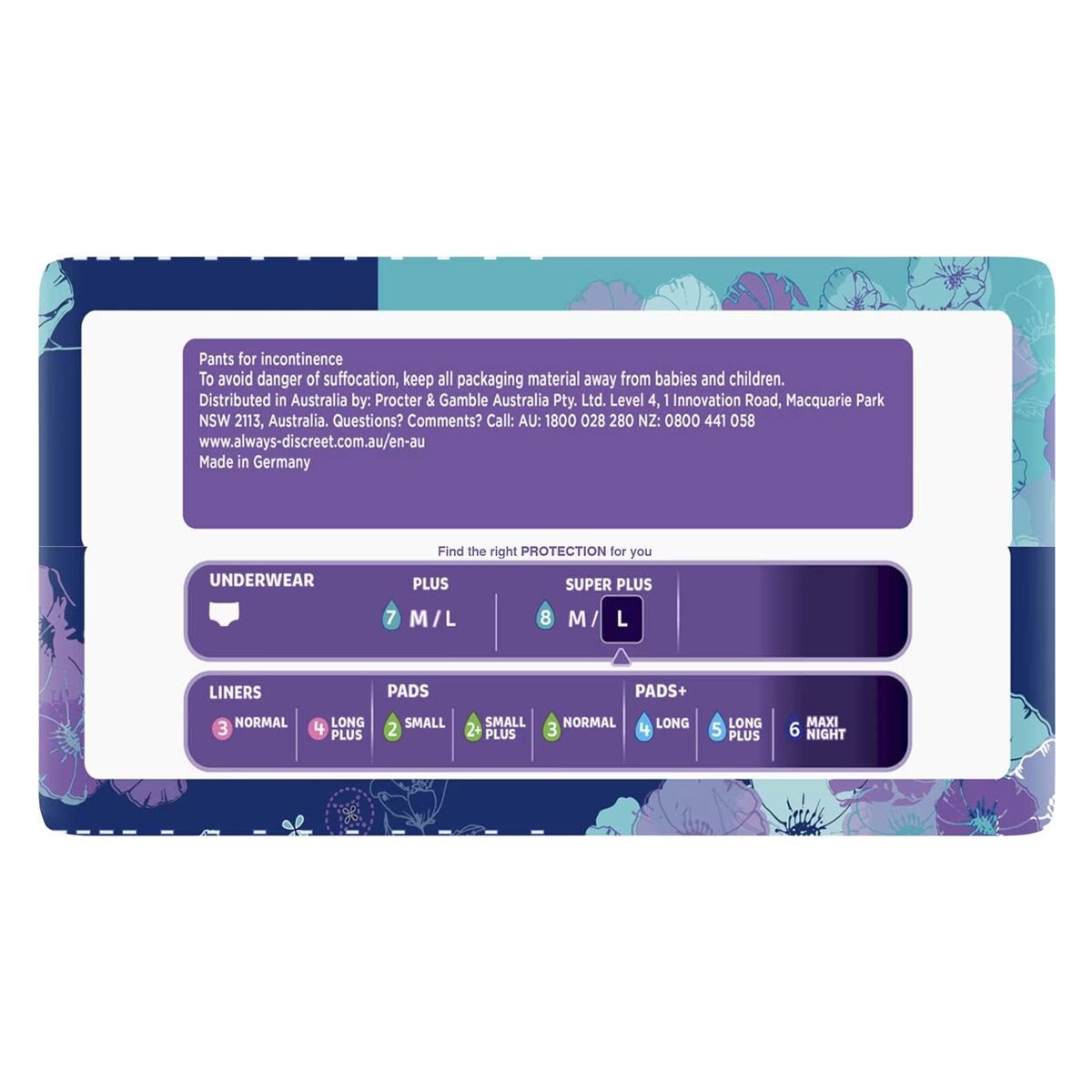 Always Discreet Night Incontinence Pants Large 8 Pack