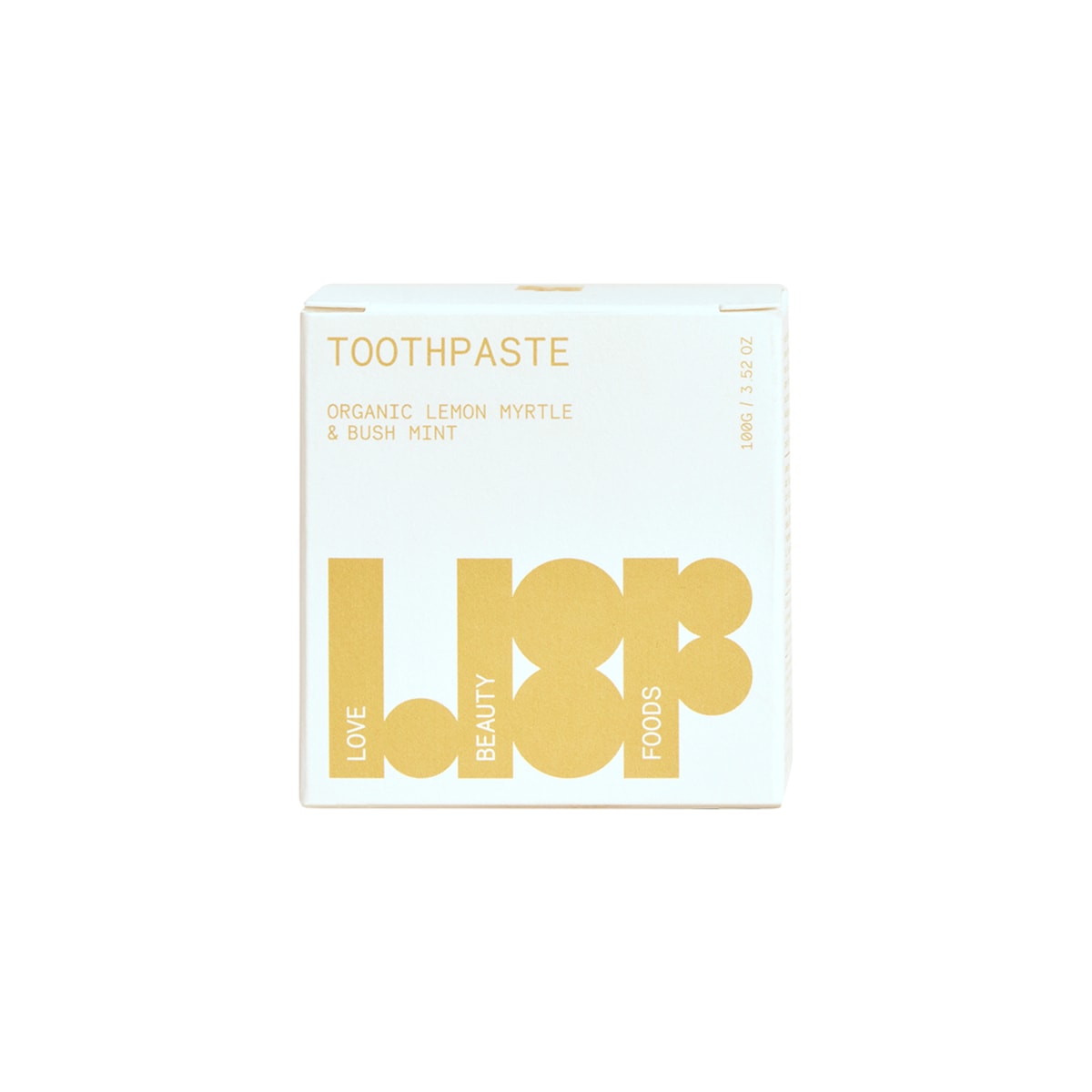 Love Beauty Foods Toothpaste Organic Lemon Myrtle & Bush Mint 100g