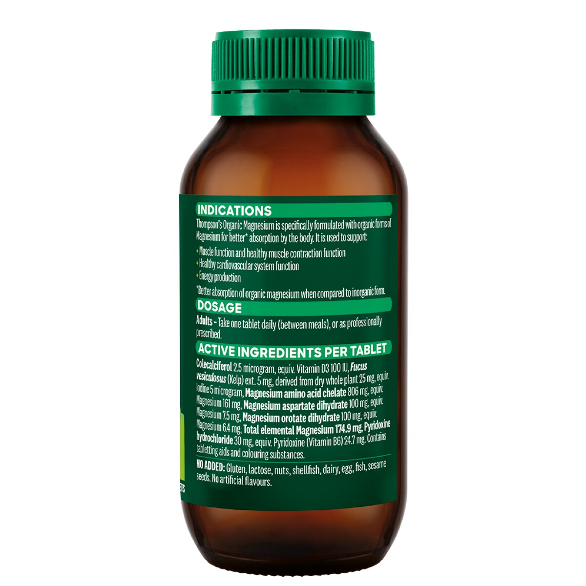 Thompsons Organic Magnesium 120 Tablets