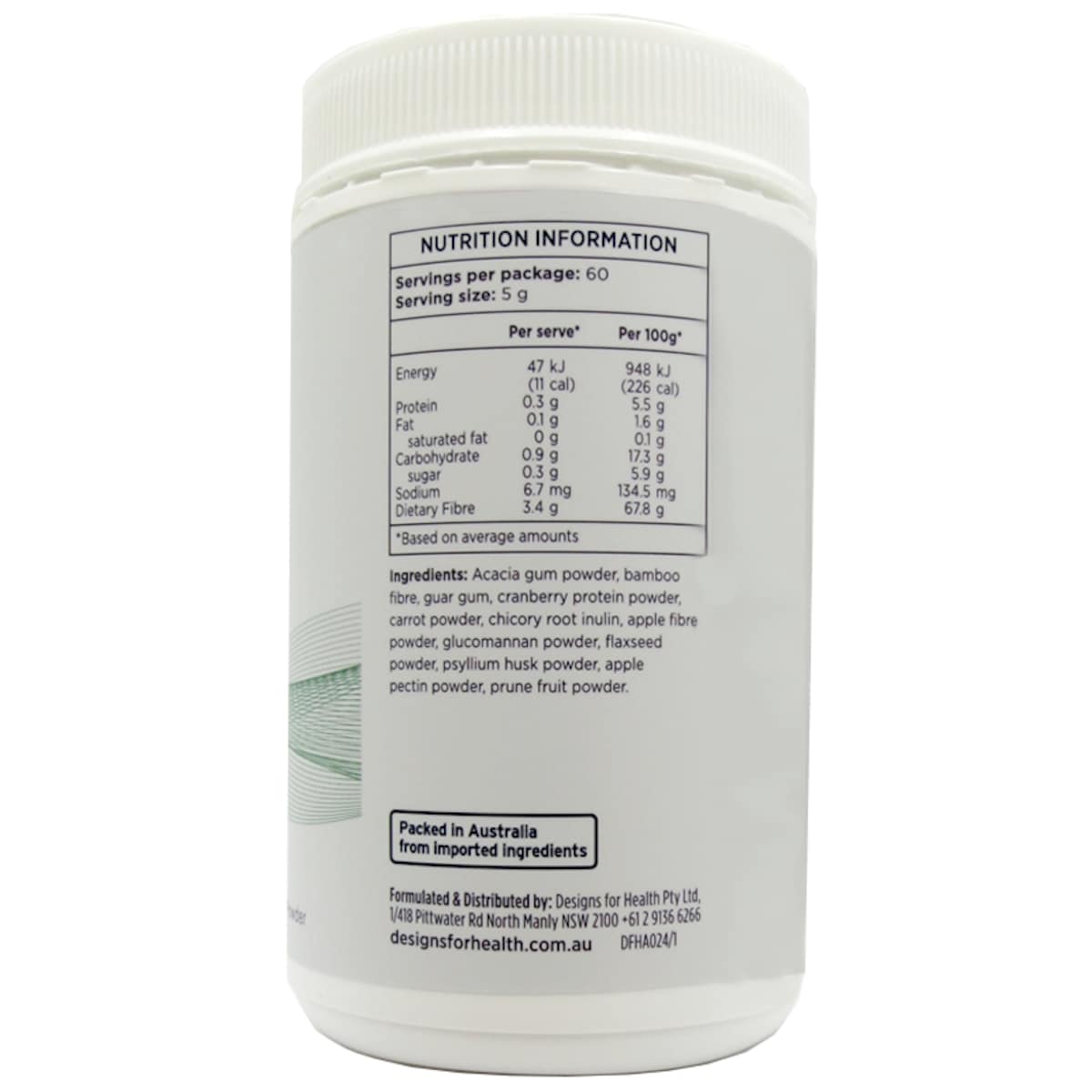 Designs for Health PaleoFibre Powder Unflavoured 300g