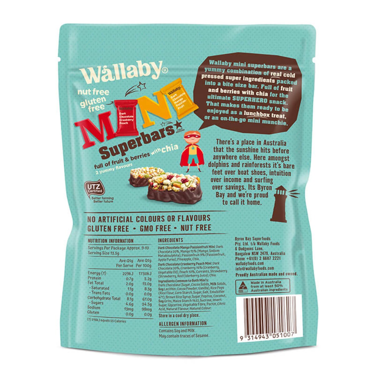 Wallaby Mini Superbars 135g