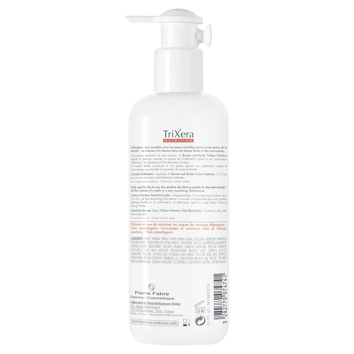 Avene TriXera Nutrition Nutri-fluid Balm 400ml